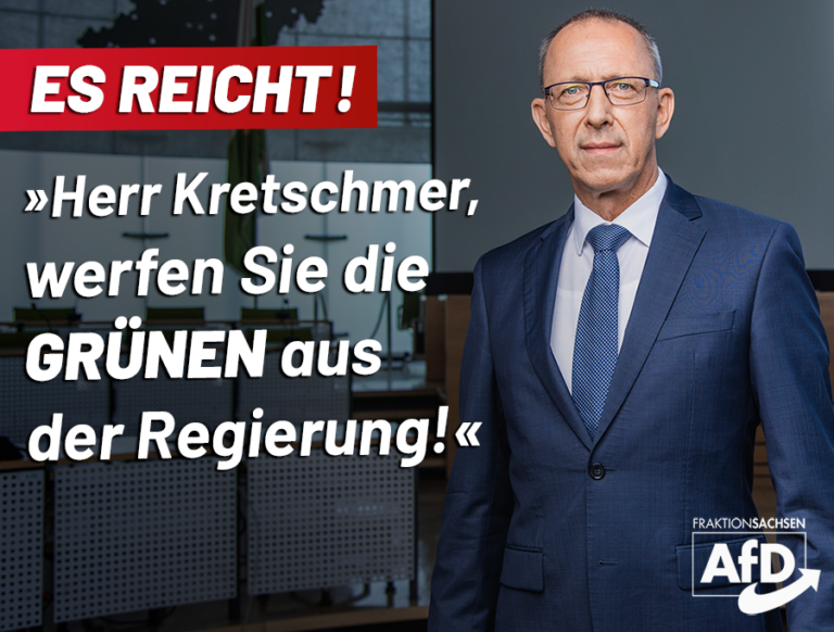 Es reicht! Herr Kretschmer, werfen Sie die Grünen aus der Regierung ...